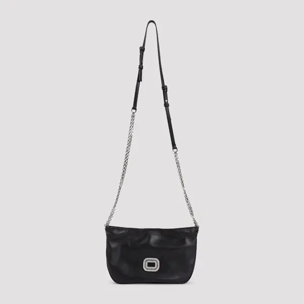 ROGER VIVIER Pilgrim Mini Ew Pocket Micro Nappa Leather Crystal Handbag