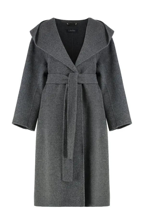 Max Mara Hand-sewn Hooded Wool-cashmere Double-face Jacket - Grey