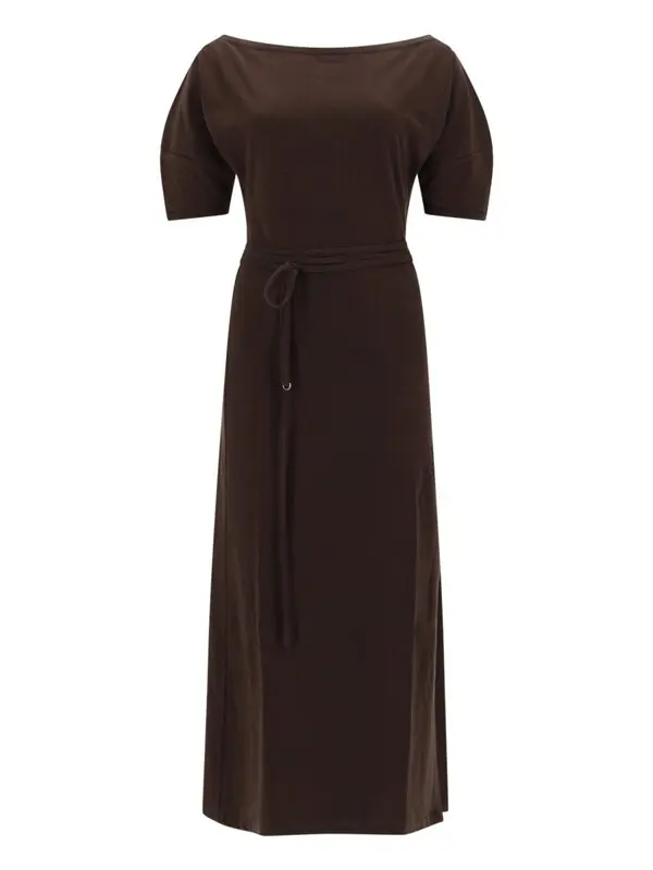 LEMAIRE Off-shoulder Belted Midi Dress - Brown
