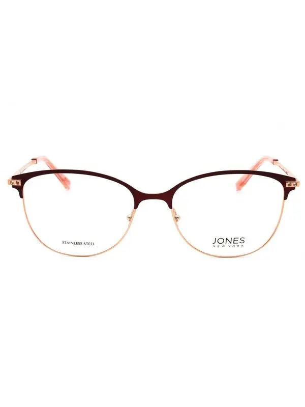 Jones New York Oval Metal Eyeglasses - Burgundy