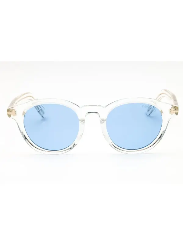 TOM FORD Round Frame Sunglasses - Crystal/blue