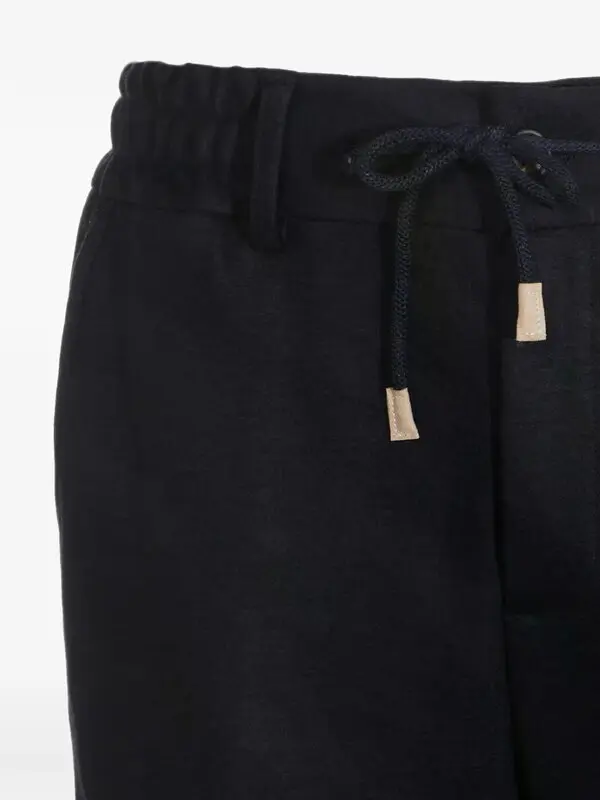 Eleventy Drawstring-waistband Turned-up-hem Trousers