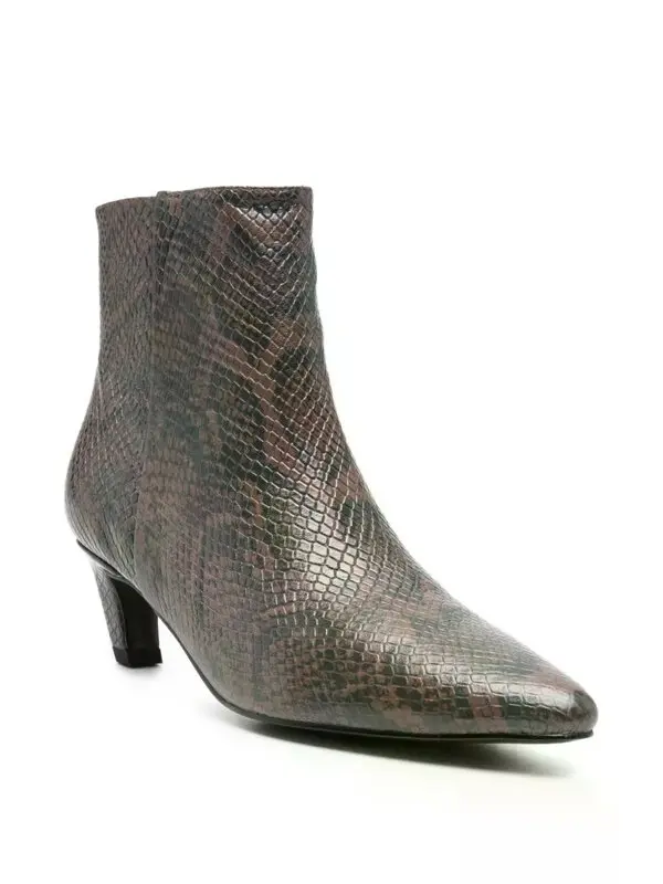 BIBI LOU Snakeskin-effect Leather Ankle Boots - Brown