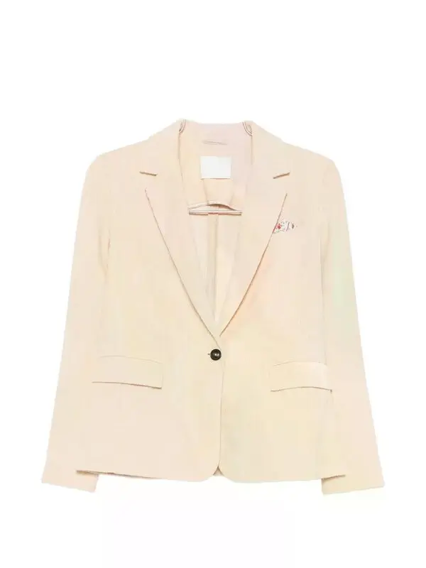 CIRCOLO 1901 Corduroy-effect Single-breasted Jacket - Neutrals