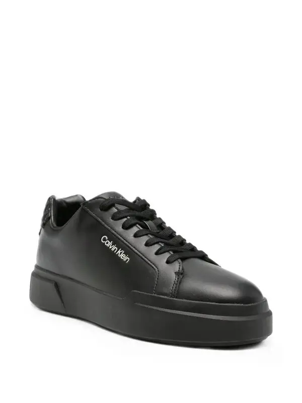 Calvin Klein Quilted-heel Leather Sneakers