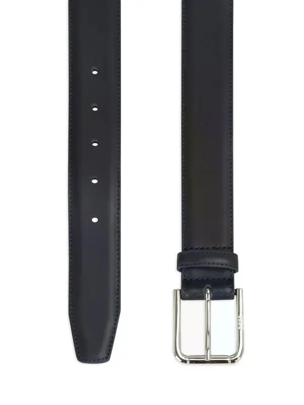 BOSS Leather Belt With Silver-tone Buckle