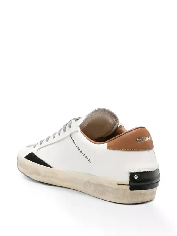 CRIME LONDON Distressed-effect Leather Sneakers
