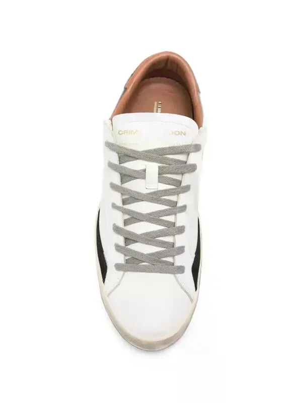 CRIME LONDON Distressed-effect Leather Sneakers