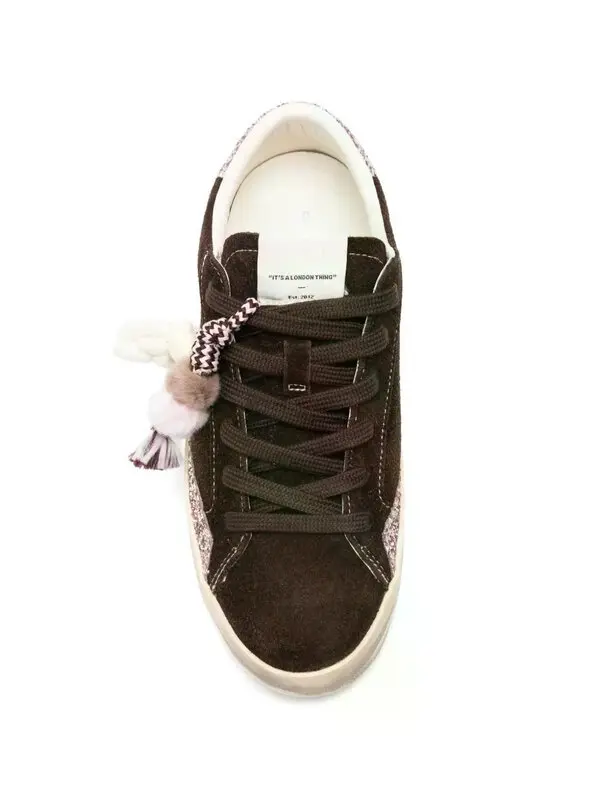 CRIME LONDON Distressed Glitter Sneakers