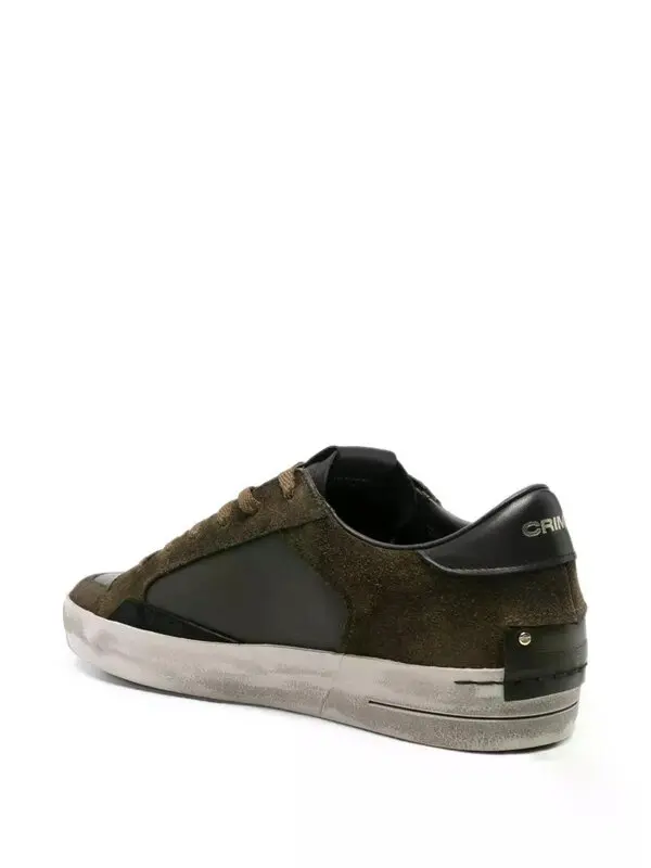 CRIME LONDON Sk8 Deluxe Distressed-effect Panelled Sneakers