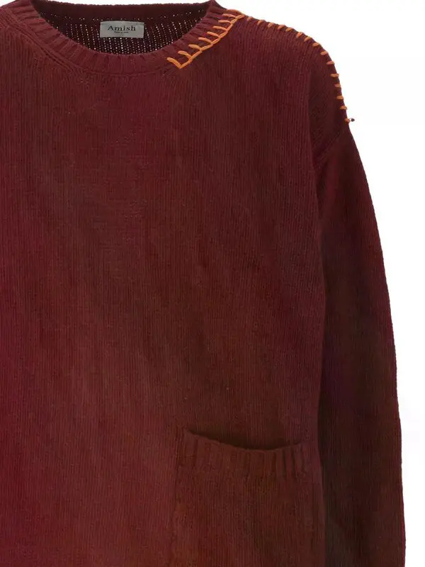 AMISH SUPPLIES Whipstitch Trim Patch Pocket Sweater