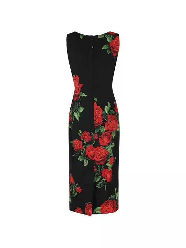 Dolce & Gabbana Floral Print Silk Midi Dress