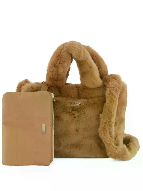Herno Faux-fur Tote Bag - Neutrals