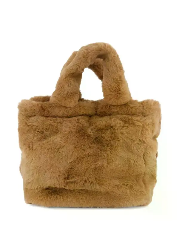 Herno Faux-fur Tote Bag - Neutrals