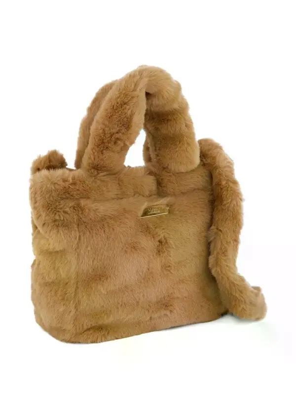 Herno Faux-fur Tote Bag - Neutrals