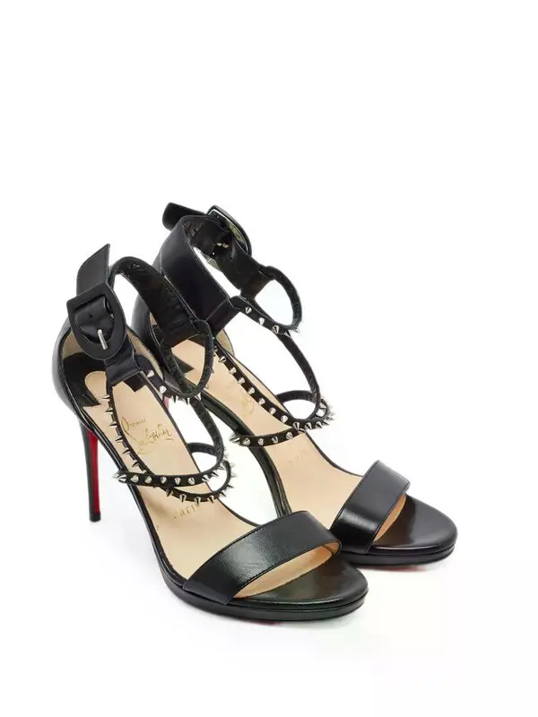 CHRISTIAN LOUBOUTIN Leather Studded Stiletto Platform Sandals