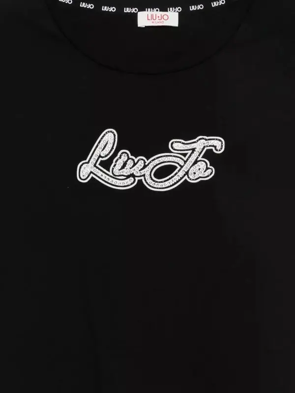 Liu Jo Rhinestone-embellished Logo-print T-shirt