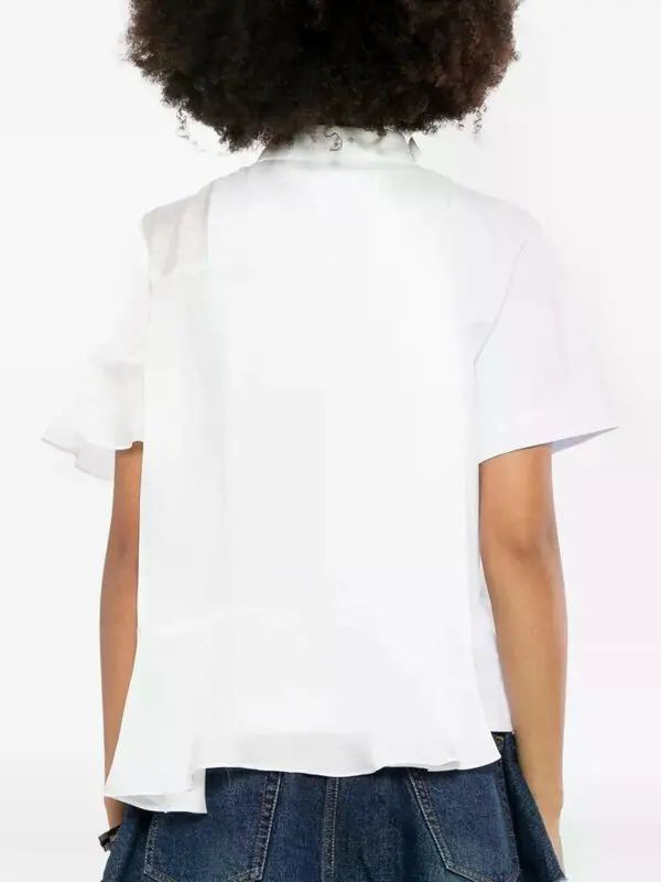 Sacai Asymmetric Panelled T-shirt - White