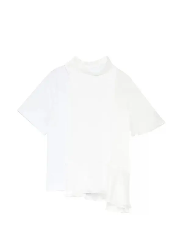 Sacai Asymmetric Panelled T-shirt - White