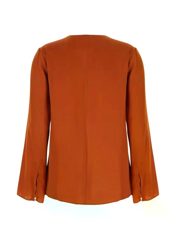 JUCCA V-neck Long-sleeve Silk Blouse