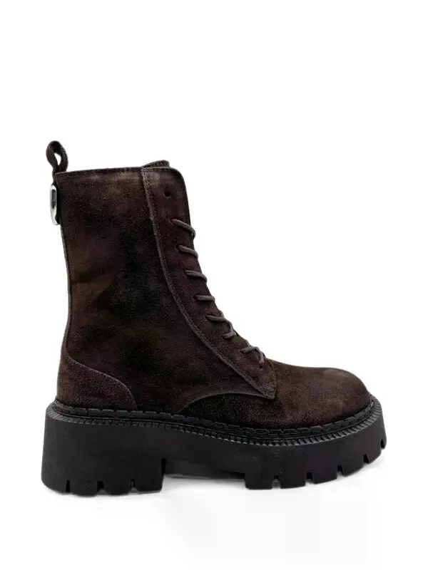 VIC MATIE Lace-up Platform Ankle Boots - Brown