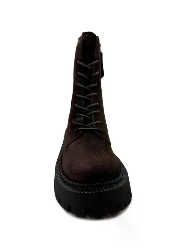 VIC MATIE Lace-up Platform Ankle Boots - Brown