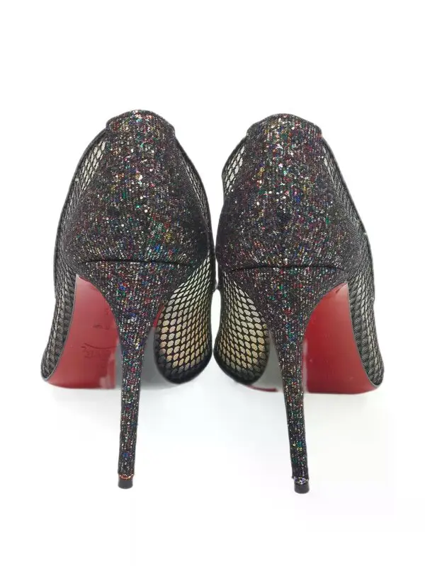 CHRISTIAN LOUBOUTIN Mesh Glitter Effect Pointed Toe Stiletto Pumps