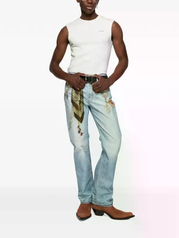 Acne Studios Printed Cotton Canvas Jeans