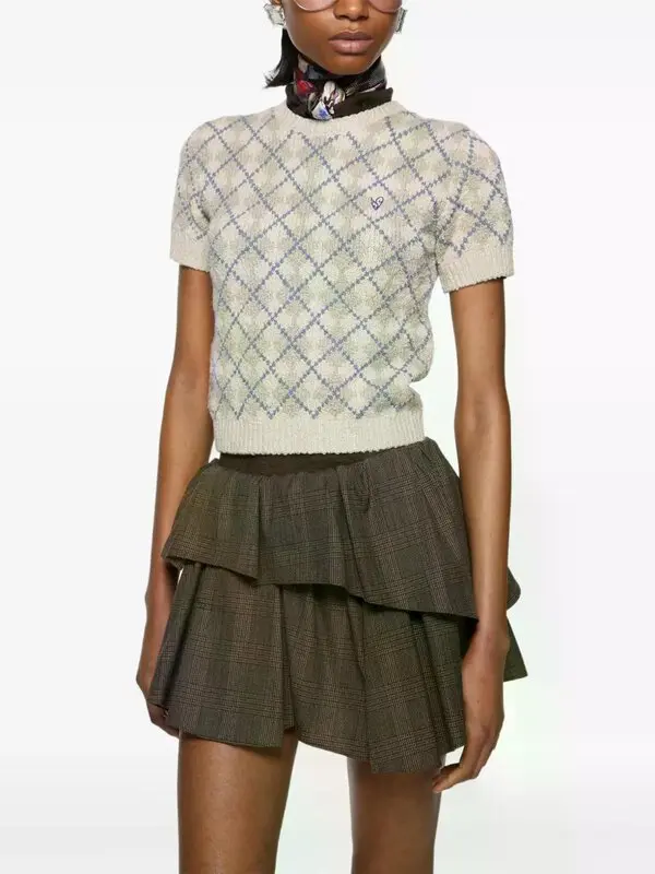 Acne Studios Short Pleated Wool Skirt
