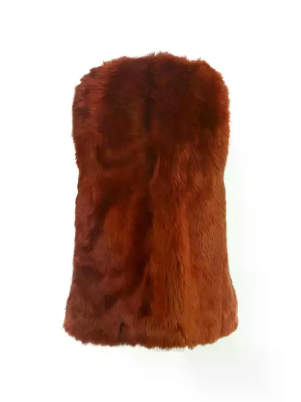 Fendi Reversible Shearling Zip-up Vest - Red