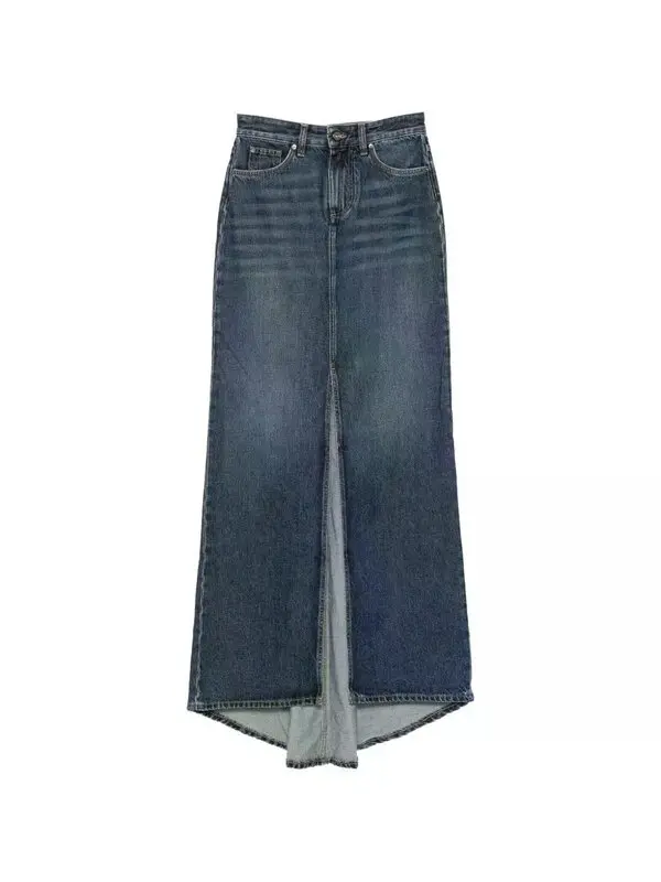 Liu Jo Maxi Denim Skirt With Front Slit - Blue