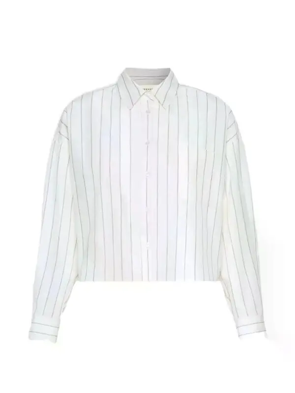 Max Mara Striped Cotton Shirt With Floral Back Panel