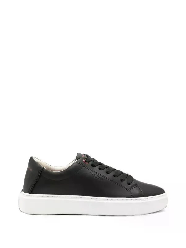 ALEXANDER SMITH Logo Embossed Leather Sneakers - Black