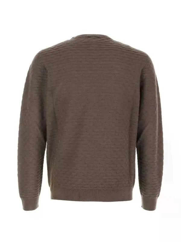 Giorgio Armani Textured Knit Crew Neck Sweater