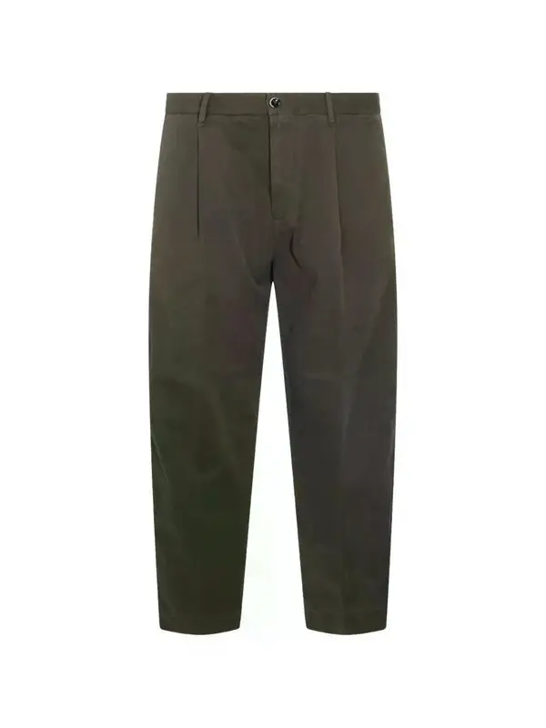 NINE:INTHE:MORNING Pleated Tapered-leg Trousers - Green