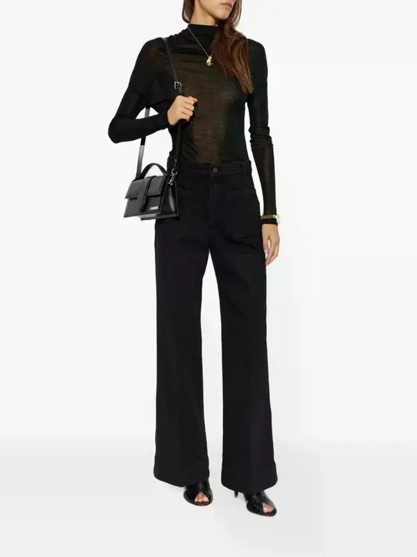 Victoria Beckham High-neck Long-sleeve Top - Black