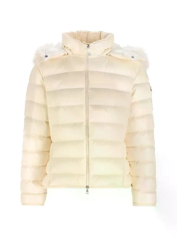 Moncler Faux Fur Trim Padded Jacket - Neutrals