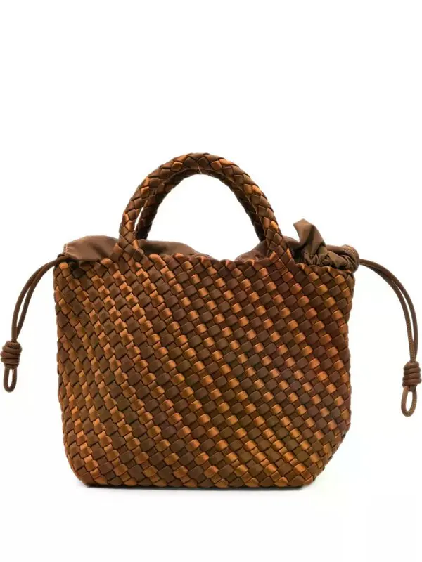 MARREA Woven Satin-stripe Shoulder Bag