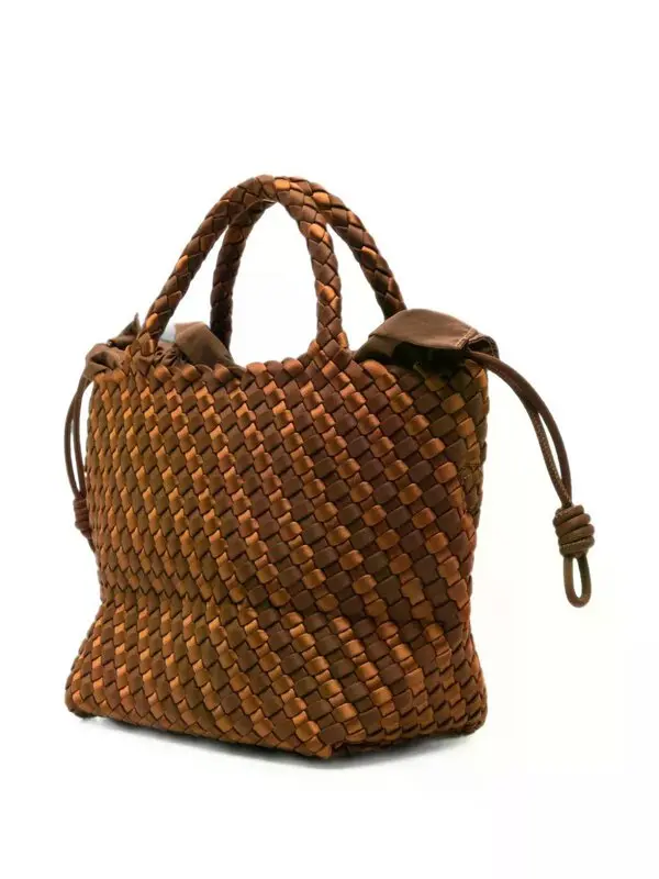 MARREA Woven Satin-stripe Shoulder Bag