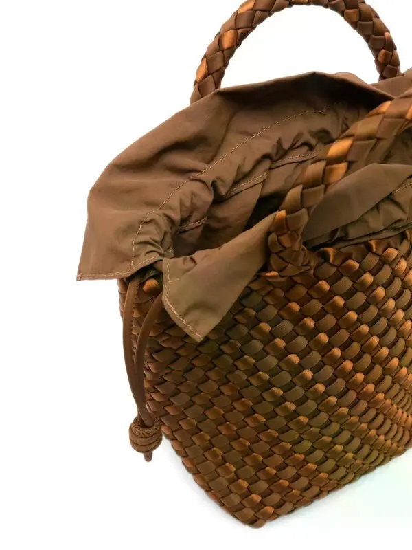 MARREA Woven Satin-stripe Shoulder Bag