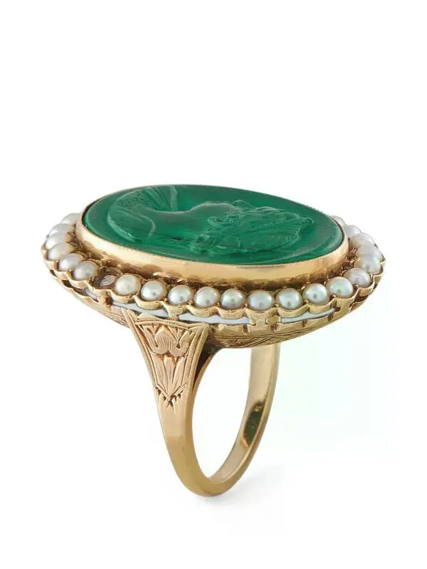 LB EXCLUSIVE Malachite And Pearl Ring