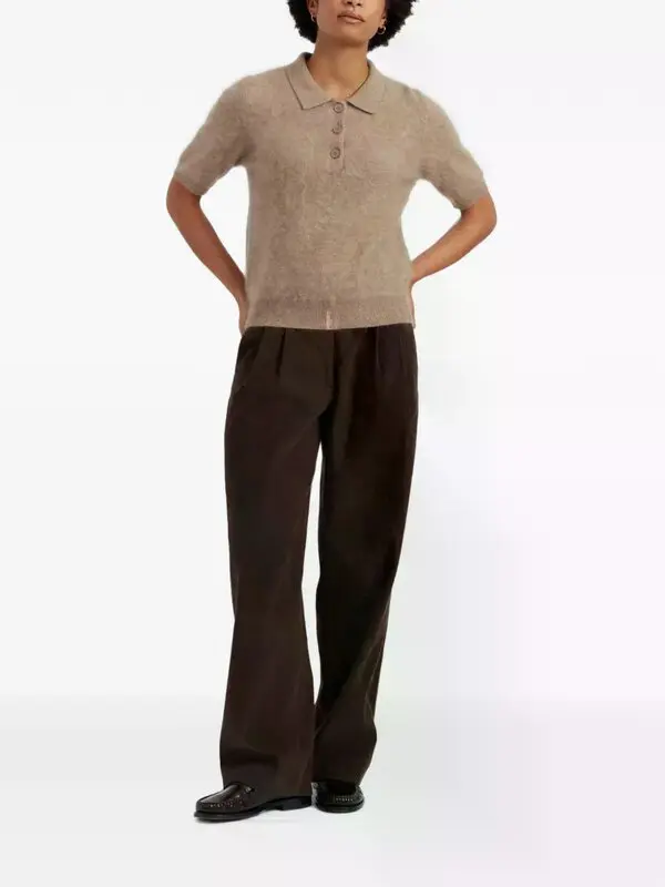 Chinti & Parker Short-sleeve Cashmere Polo Top