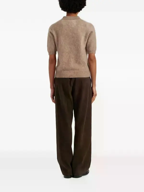 Chinti & Parker Short-sleeve Cashmere Polo Top