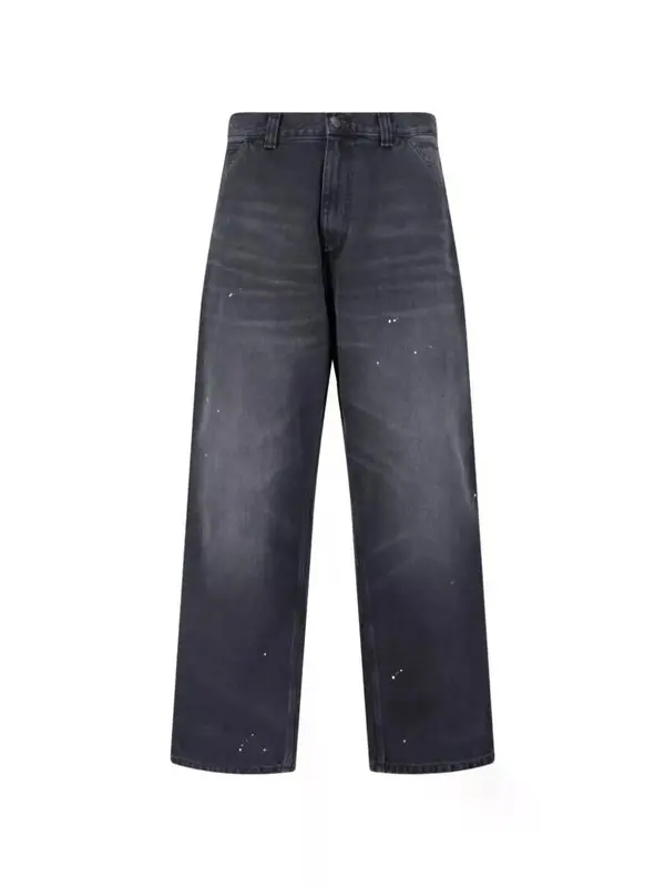 Carhartt Work In Progress Og Single Paint-splatter Loose-fit Jeans - Black