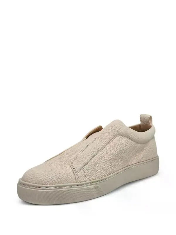 HENDERSON BARACCO Grainy Leather Slip-on Sneakers