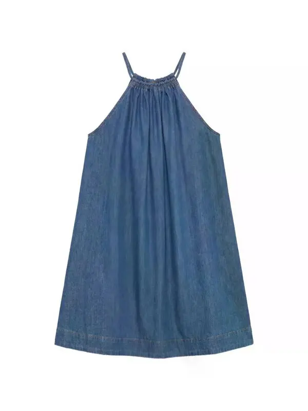 REFORMATION Paisley Halterneck Mini Dress - Blue