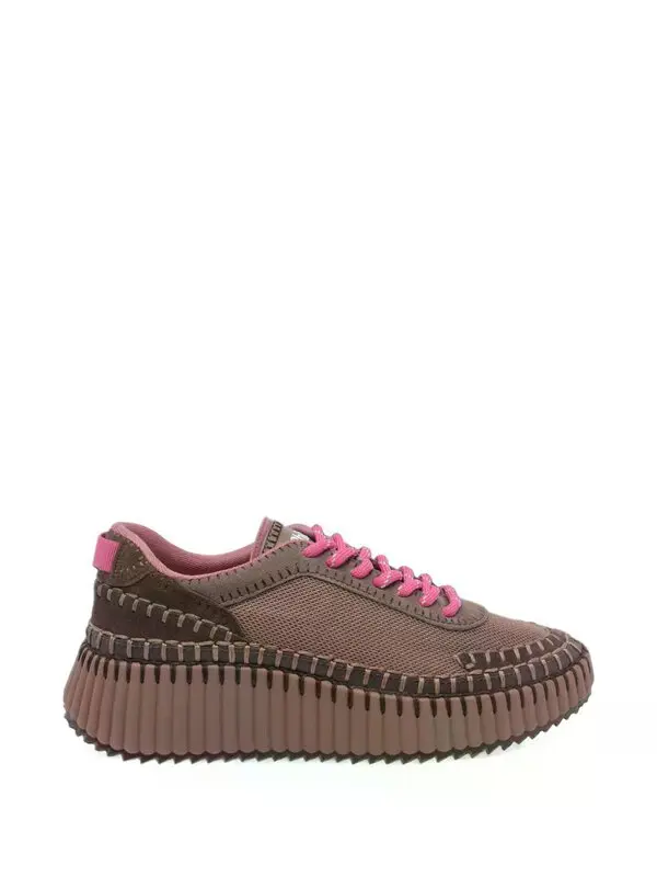 Chloé Blanket-stitched Platform Sneakers - Brown
