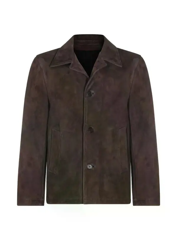 SALVATORE SANTORO Button-up Leather Jacket - Brown