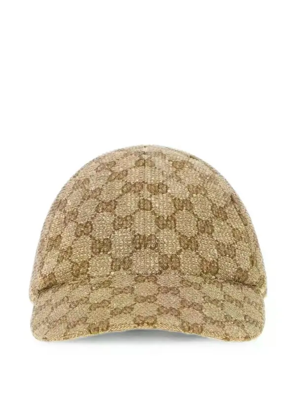 Gucci Crystal-embellished Gg Canvas Baseball Cap - Neutrals