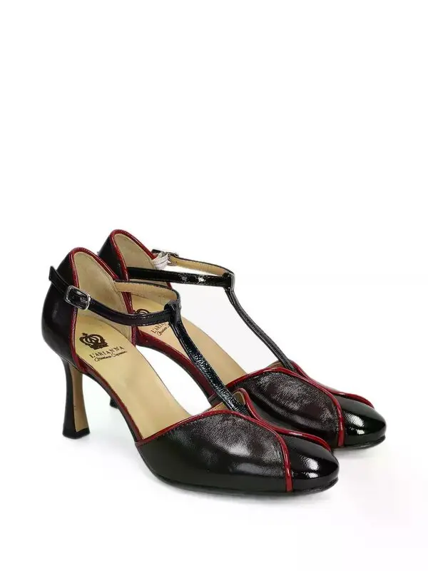 L'ARIANNA T-bar Leather Pumps - Brown